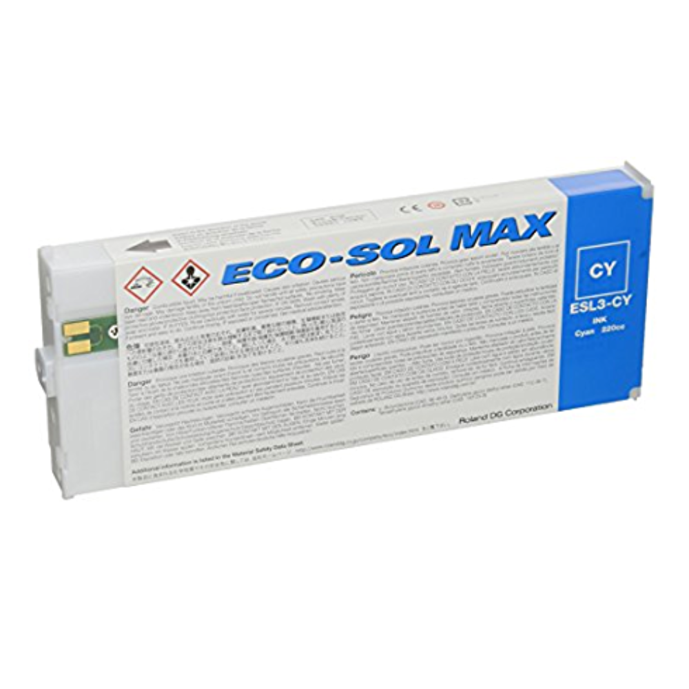 Roland Eco-Sol Max ESL3-CY Solvent Ink Cartridge 220ml Cyan | DoorStepInk