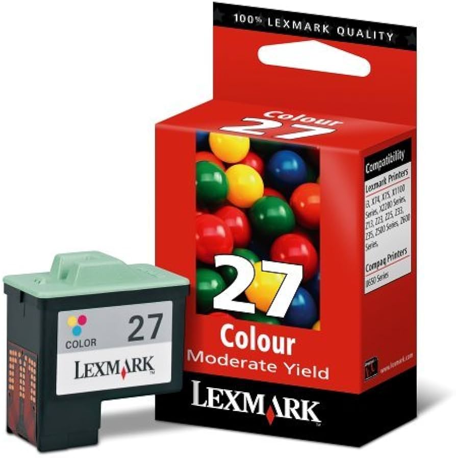Genuine Lexmark 27 Standard Yield Color Inkjet Cartridge, 10N0227 ...