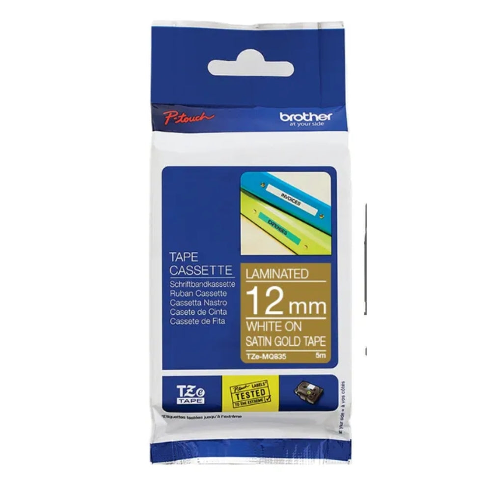 Original Brother TZe-MQ835 Labelling Tape Cassette 12mm (W) * 5m (L) W ...