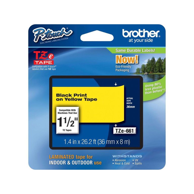 Original Brother TZe-661 Labelling Tape Cassette 36mm (W) * 8m (L) Bla ...