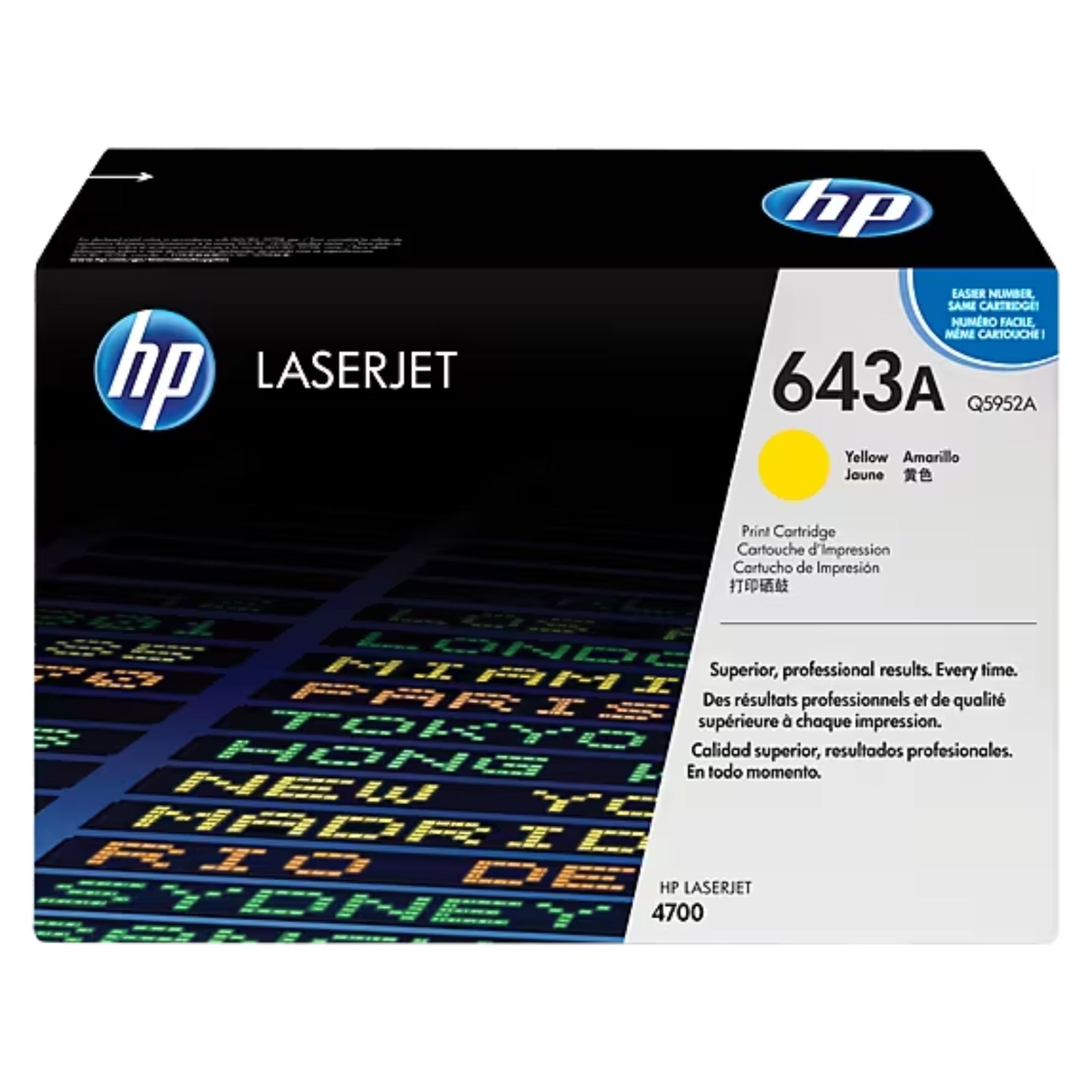 HP 643A Standard Yield Yellow LaserJet Toner Cartridge, Q5952A ...