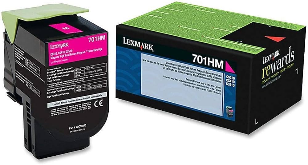 Orignal Lexmark 701HM High Yield Magenta Toner Cartridge, 70C1HM0 ...