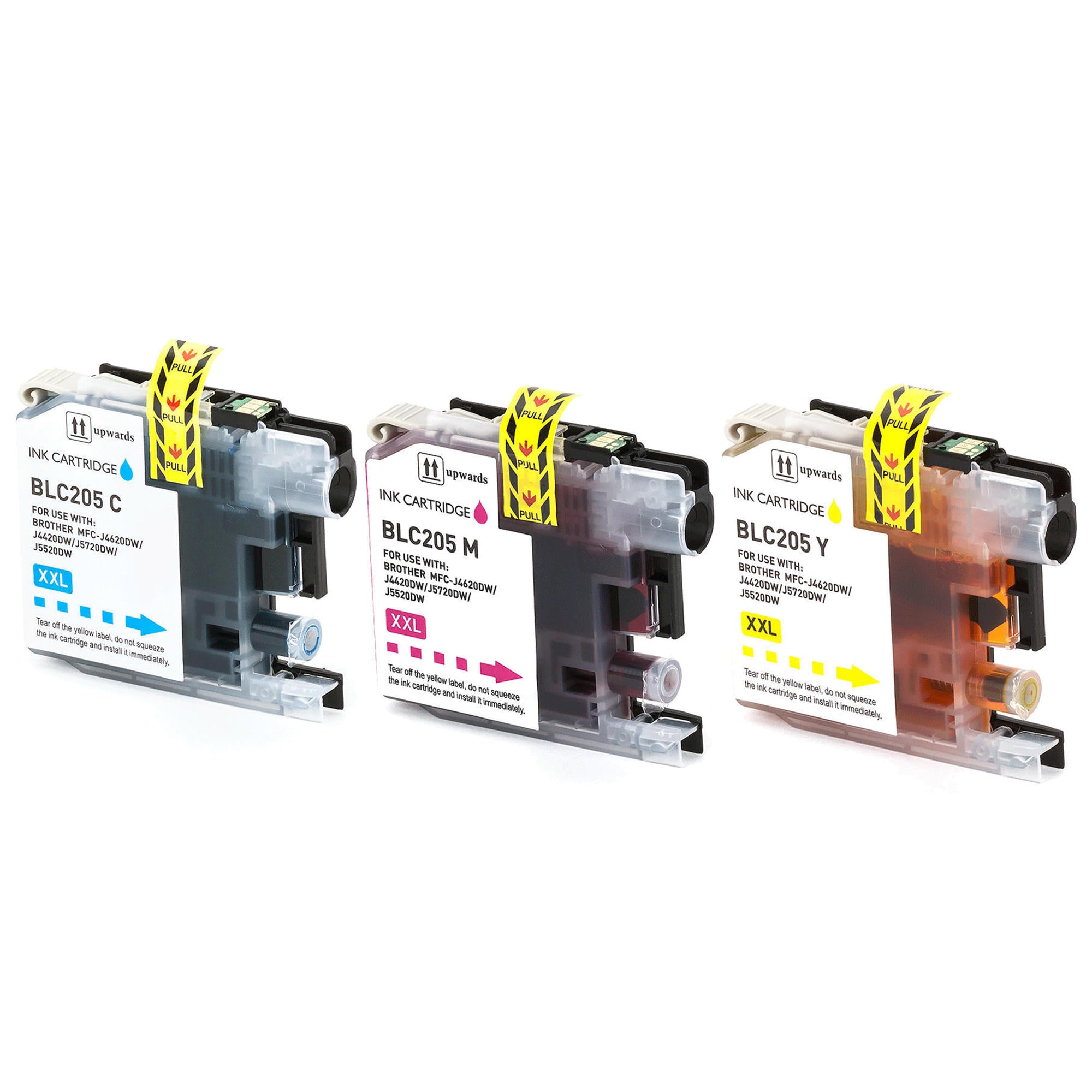 Original Brother LC205 Extra High Yield Tri-Color Ink Cartridge-Pack-3 ...