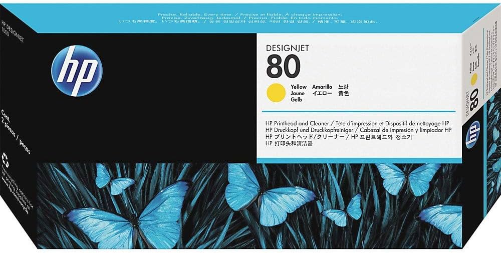 HP 80 (C4823A) Yellow Printhead & Printhead Cleaner | DoorStepInk