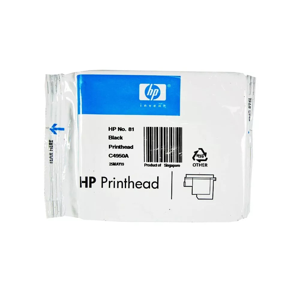 Genuine HP 81 Black Printhead ONLY DesignJet Ink Cartridge, C4950A ...