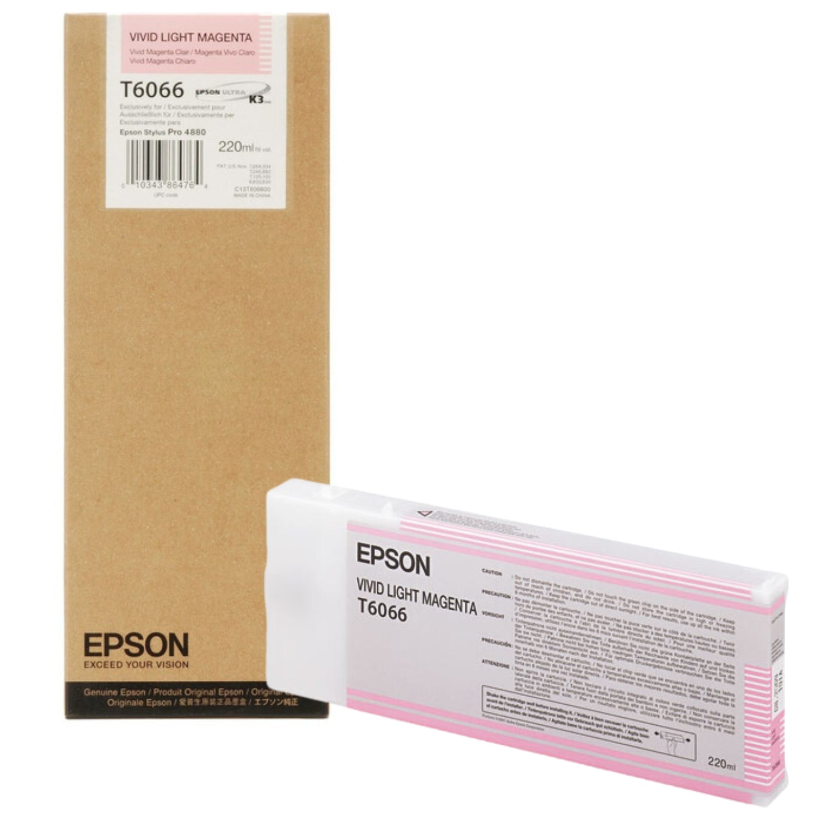 Original Epson 220ml UltraChrome K3 Vivid Light Magenta Ink Cartridge ...