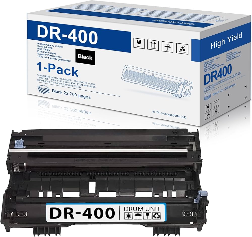 Genuine Brother DR-400 Standard-Yield Black Laser Drum Unit | DoorStepInk