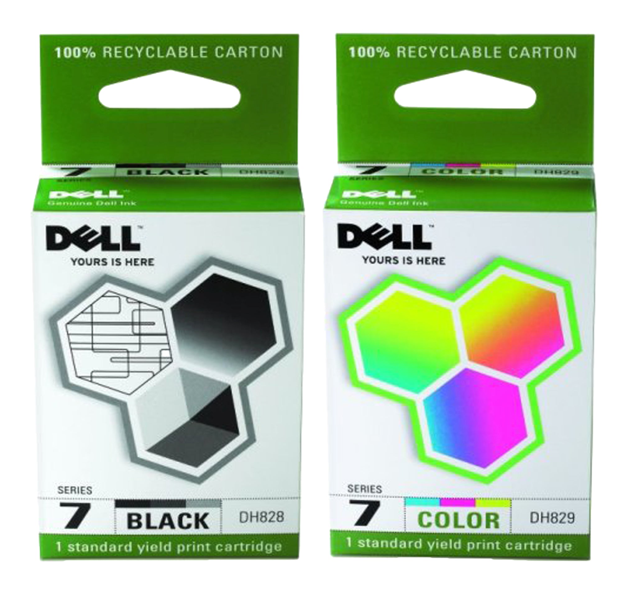 Genuine Dell Series 7 Black and Color Combo Pack Ink Cartridges ...