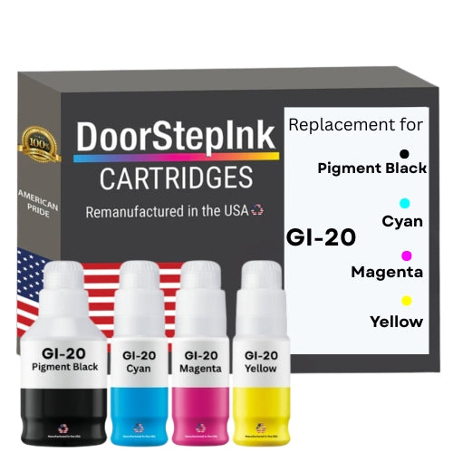 DoorStepInk Brand Replacement For Canon GI-20 PGBK 170 CMY 70 Ink Mult