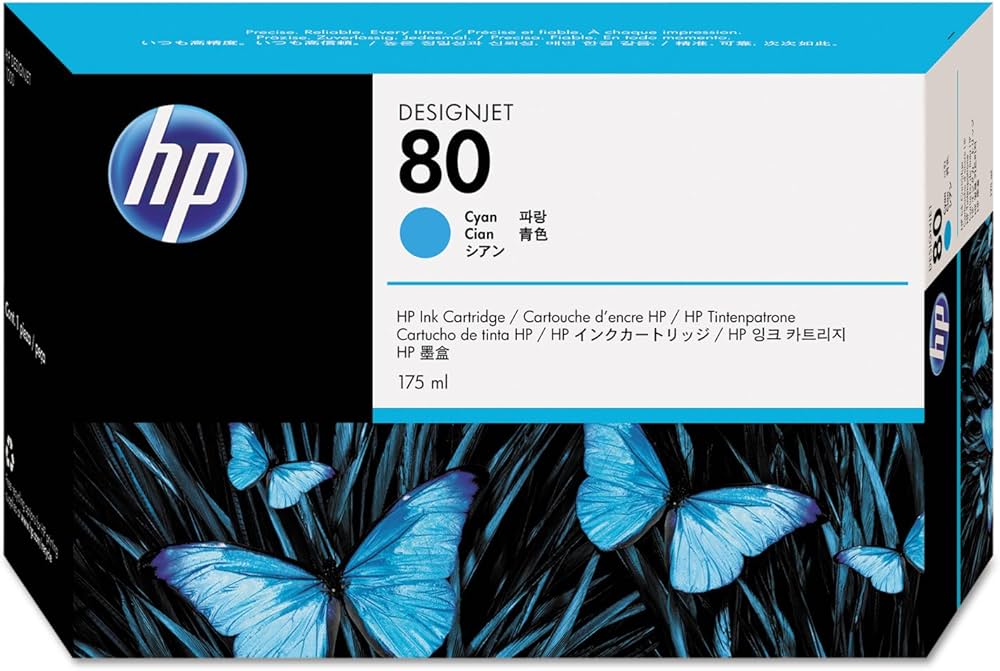 Genuine HP 80 175ml Cyan DesignJet Ink Cartridge, C4872A | DoorStepInk