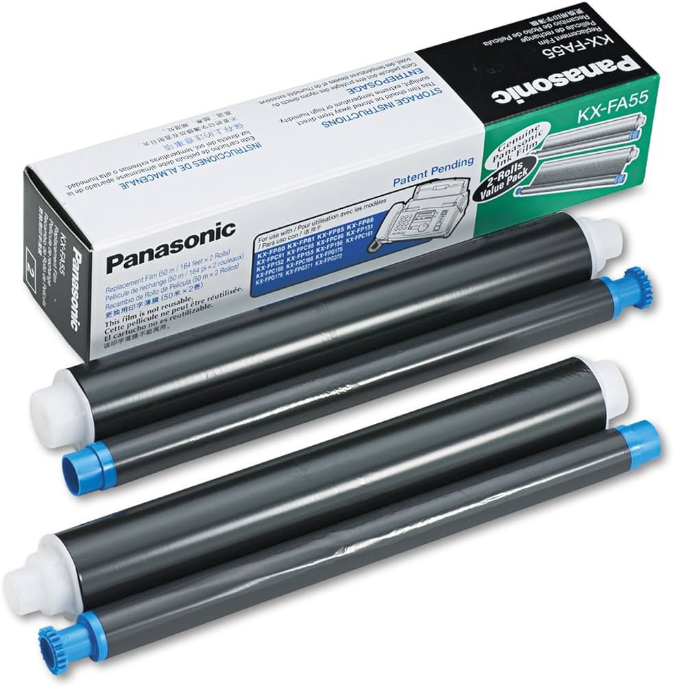 Panasonic KX-FA55 Black Fax Refill Roll (2-Pack) | DoorStepInk