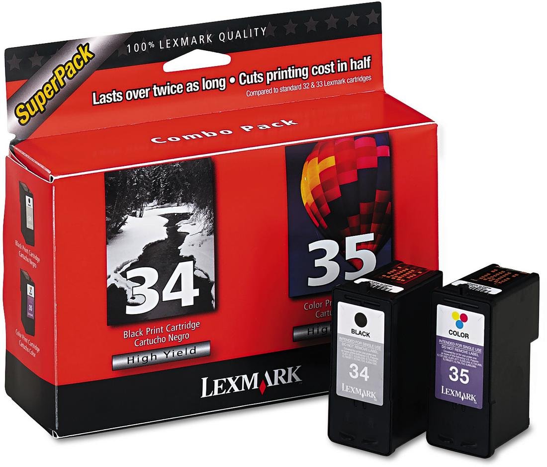 Genuine NEW Lexmark #34/#35 Ink Cartridges, 18C0535 Combo Pack ...