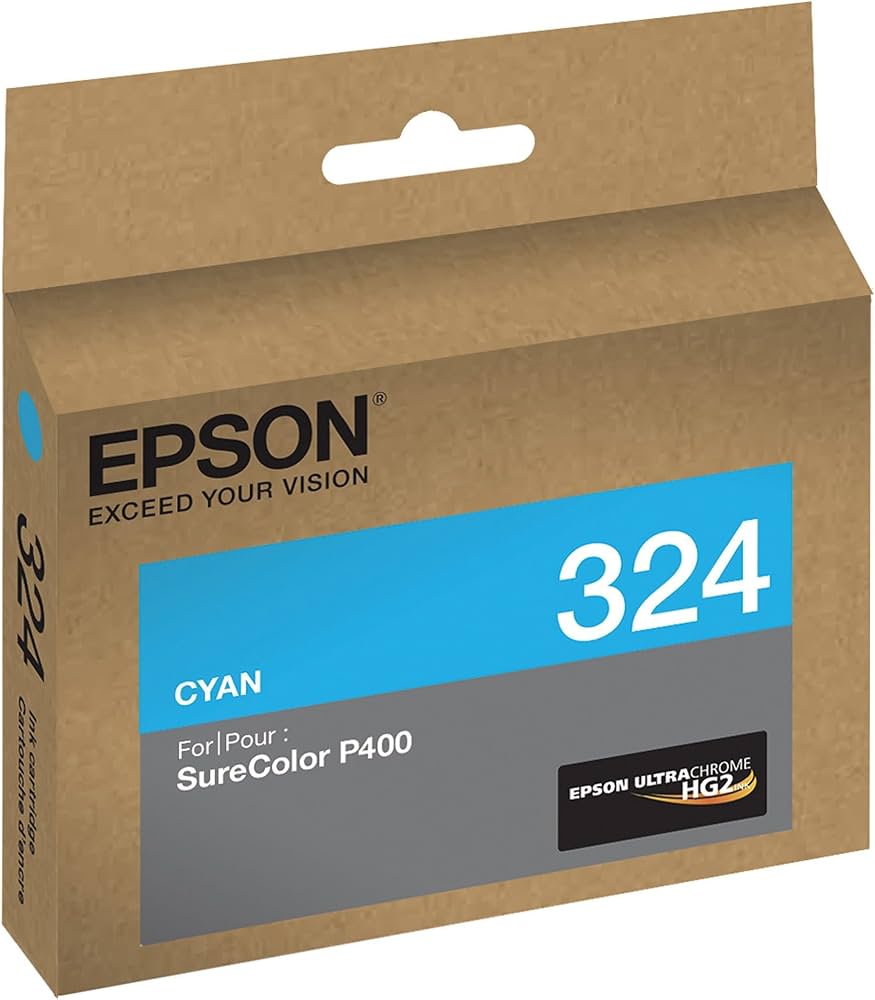 Epson 324 Standard-Yield Cyan UltraChrome HG2 Ink Cartridge, T324220 ...