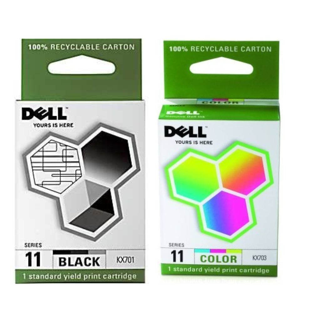 Original Dell Series 11 Black and Color Combo Pack Ink Cartridges ...
