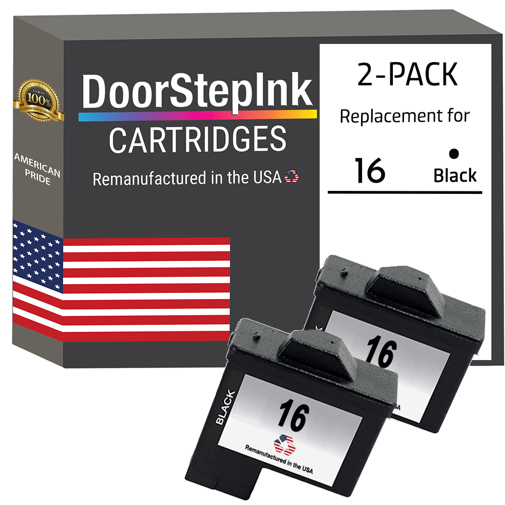 DoorStepInk Brand for Lexmark #16 Black Remanufactured in the USA Ink