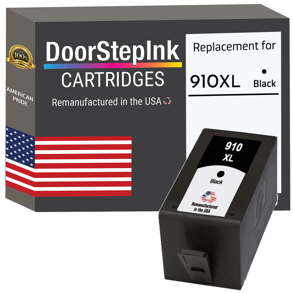 HP 910XL Black High Yield Remanufactured in the USA Ink Cartridge ...