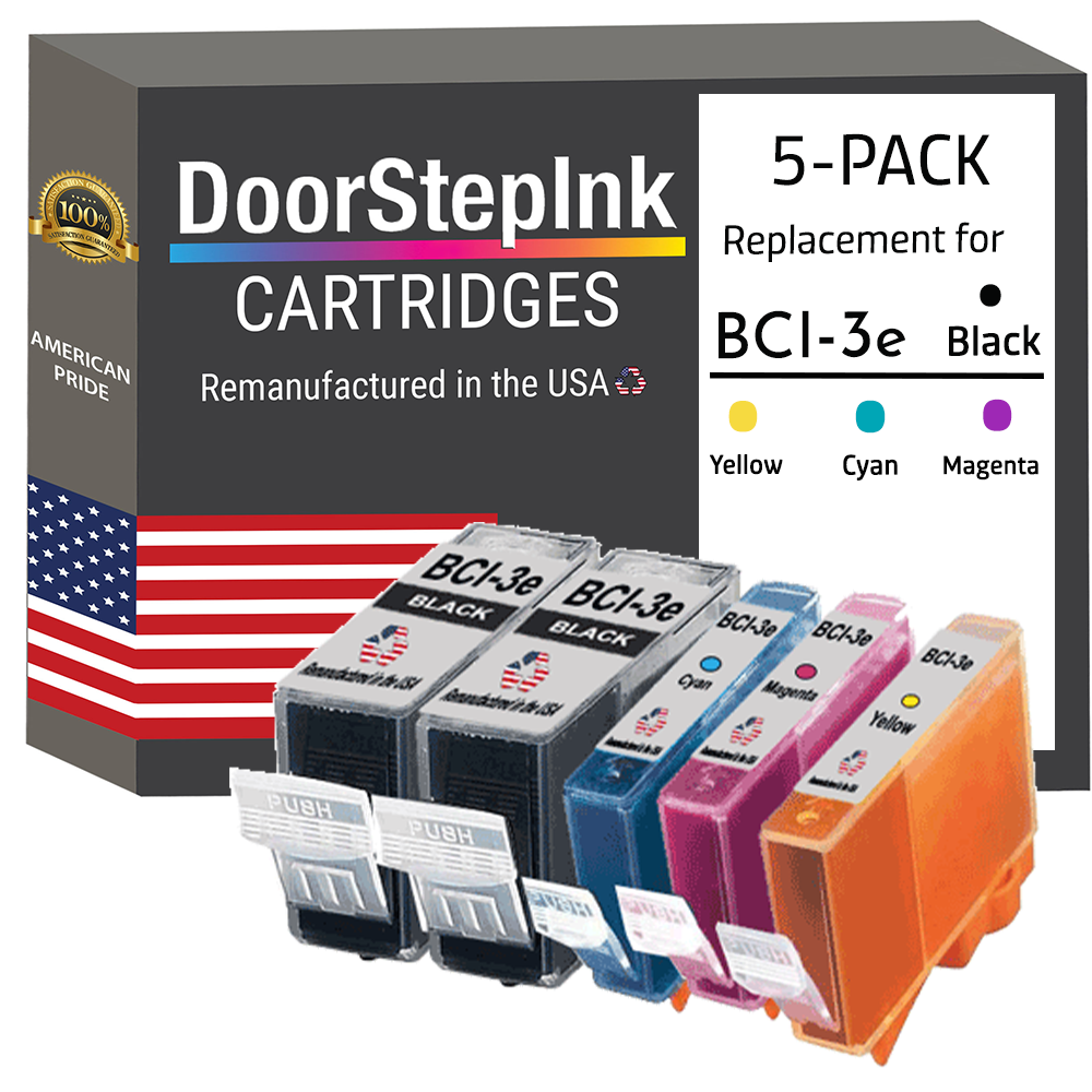 DoorStepInk Remanufactured in the USA Ink Cartridges for Canon BCI-3e