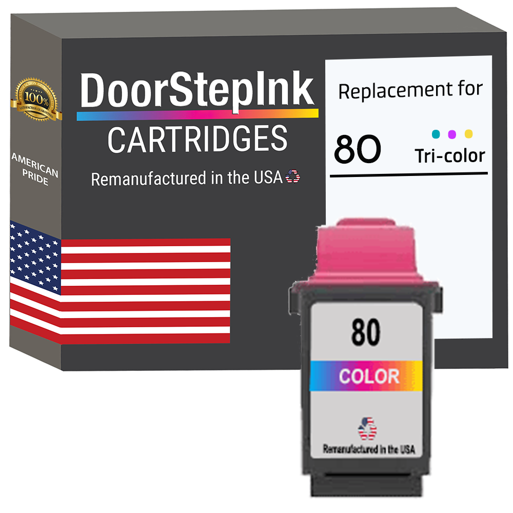DoorStepInk Brand for Lexmark #80 Color Remanufactured in the USA Ink