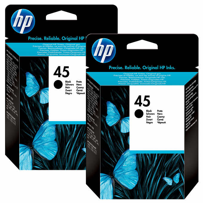 HP 45 (51645A) Black Ink Cartridges- 2 Pack | DoorStepInk