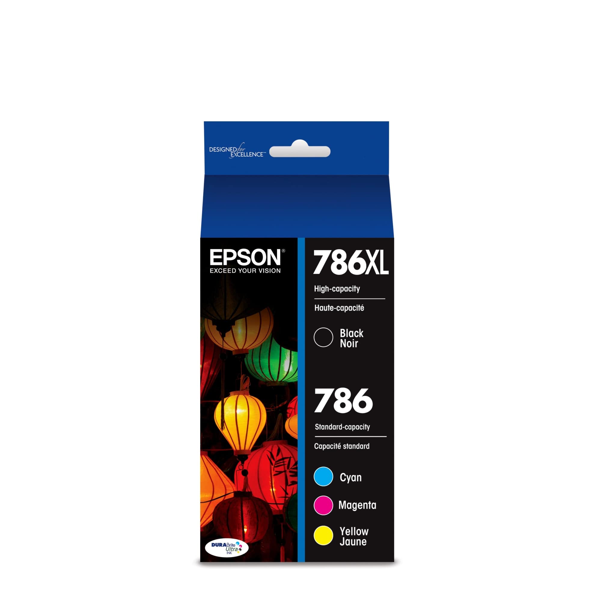 Epson 786XL Black and 786 Cyan, Magenta, Yellow Ink Cartridges ...