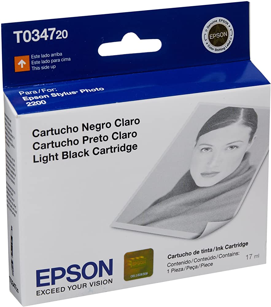 New Genuine Epson 34 (T0347) Light Black Ink Cartridge | DoorStepInk