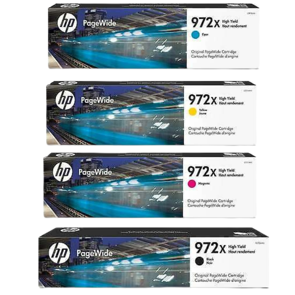 Original HP 972X Black, Cyan, Magenta and Yellow Ink Cartridge ...