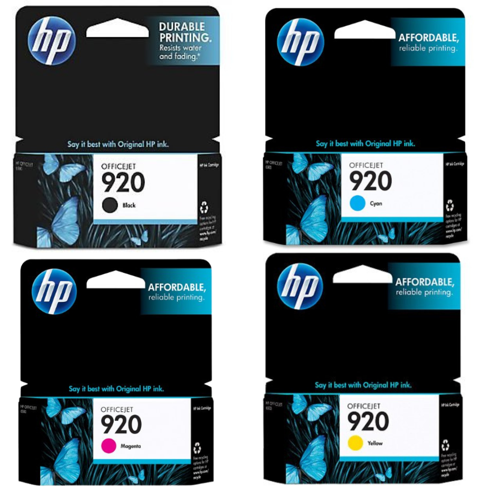 HP Genuine 920 Black, Cyan, Magenta & Yellow Ink Cartridges | DoorStepInk